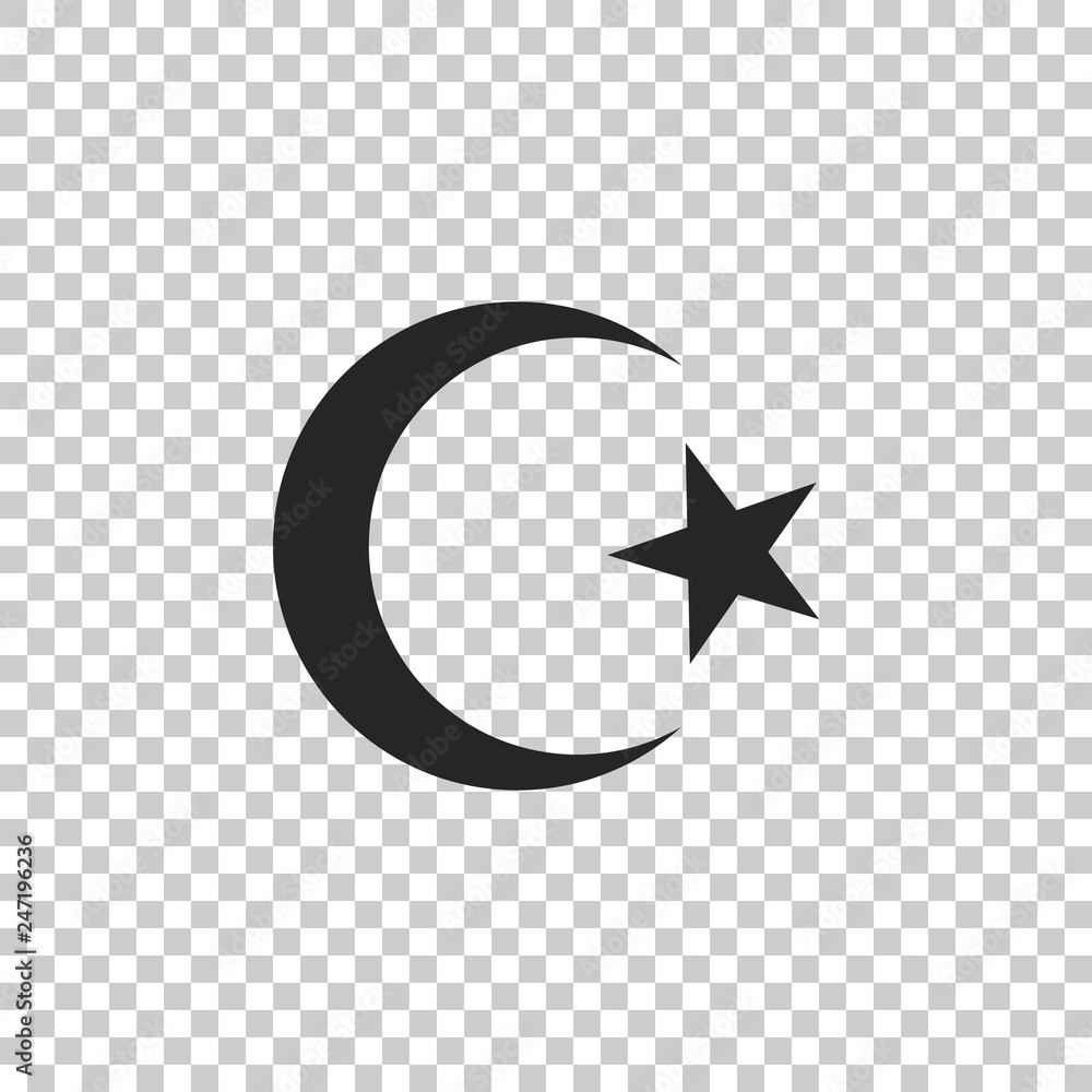 Star and crescent - symbol of Islam icon isolated on transparent ...