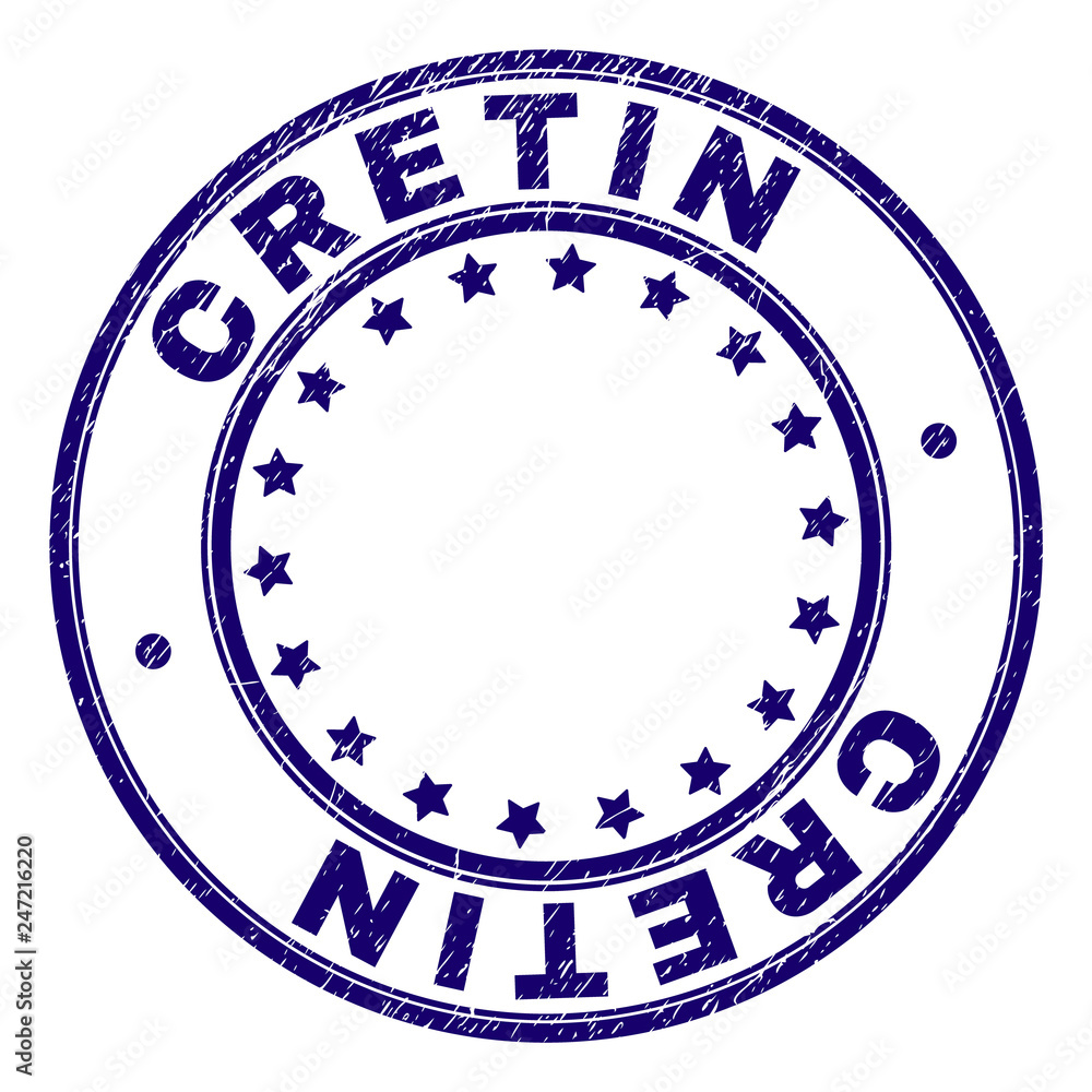CRETIN stamp seal watermark with grunge texture. Designed with round ...
