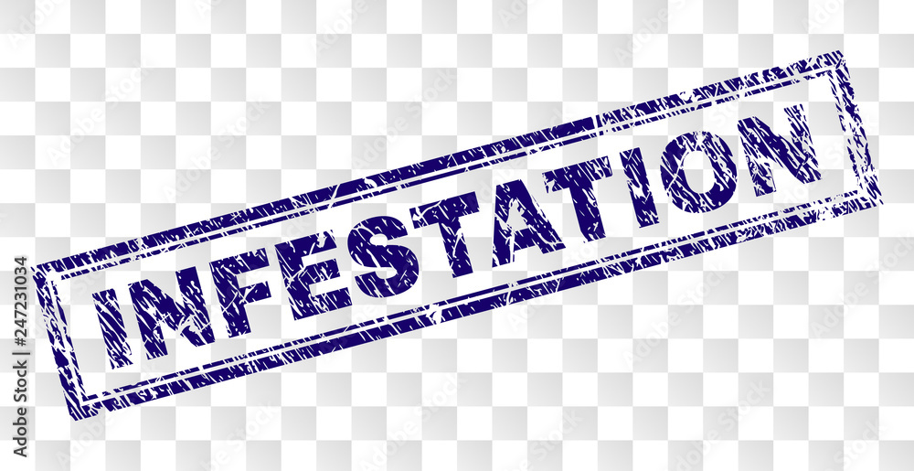 INFESTATION stamp seal imprint with rubber print style and double ...