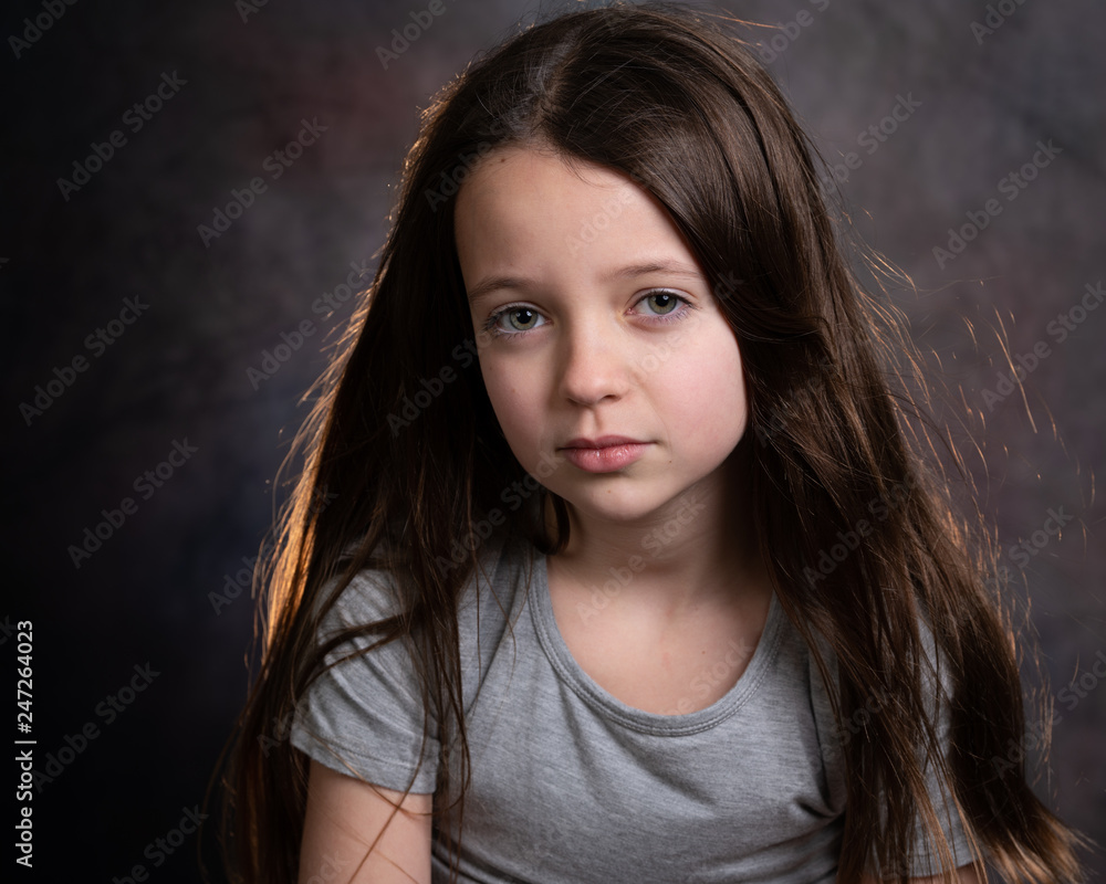9 years old girl portrait Stock Photo | Adobe Stock