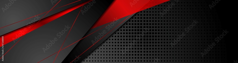 Red and black abstract corporate banner design Stock Vector | Adobe Stock