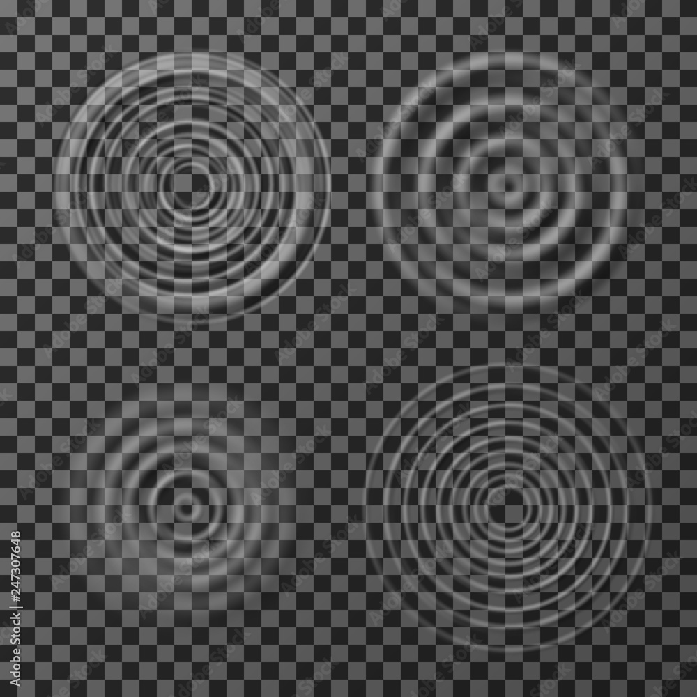 Water ripples. Sound impact circular ripples. Concentric circles top ...