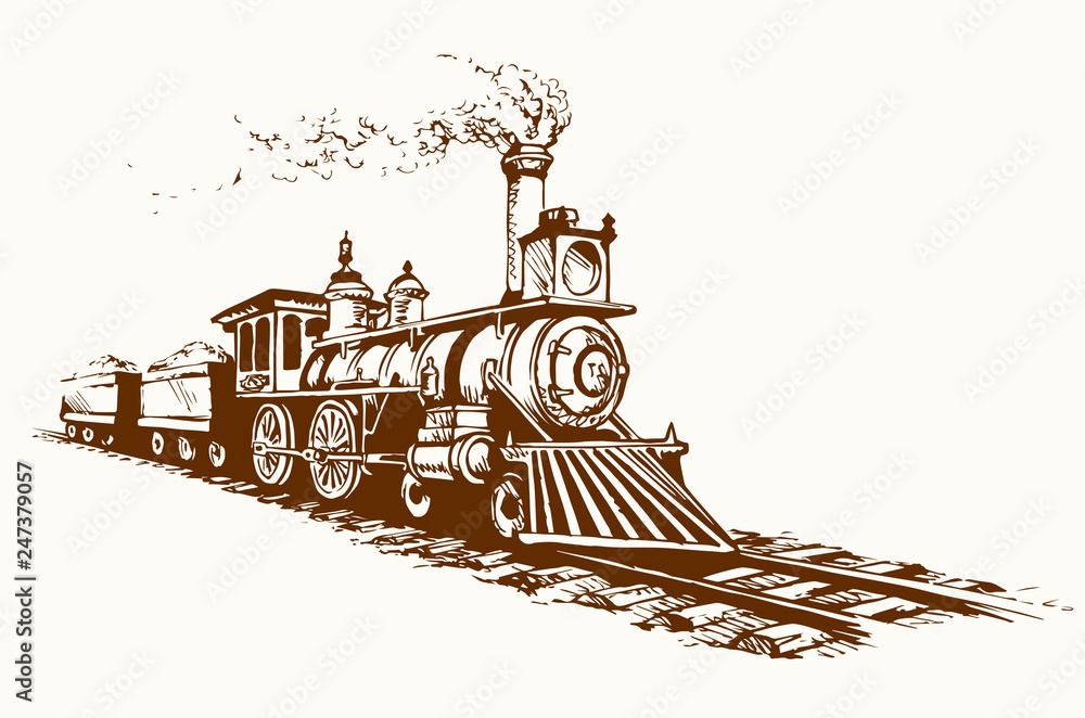 Vector illustration. Locomotive Stock Vector | Adobe Stock