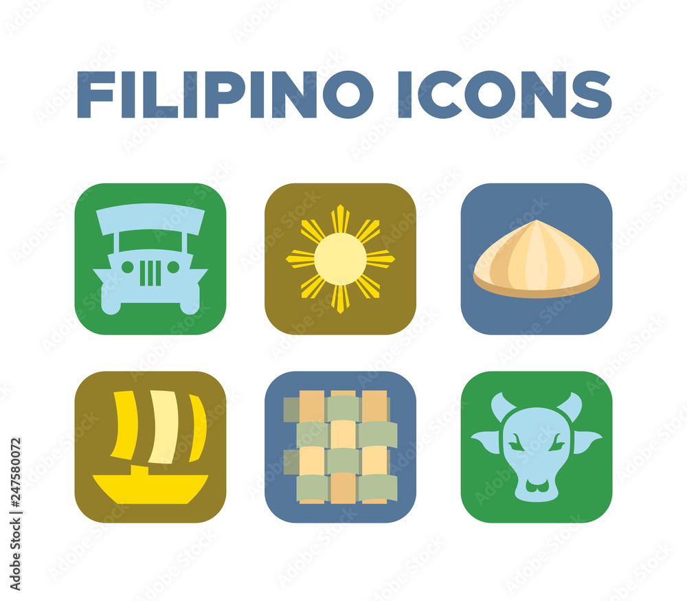 Filipino icons Stock Vector | Adobe Stock