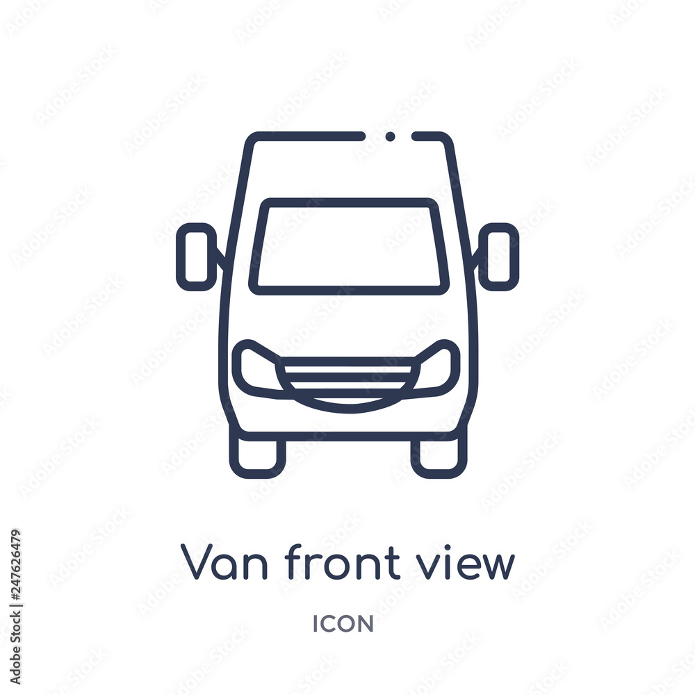 van front view icon from transport outline collection. Thin line van ...