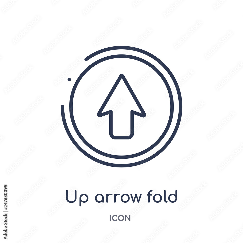up arrow fold button icon from user interface outline collection. Thin line up arrow fold button ...