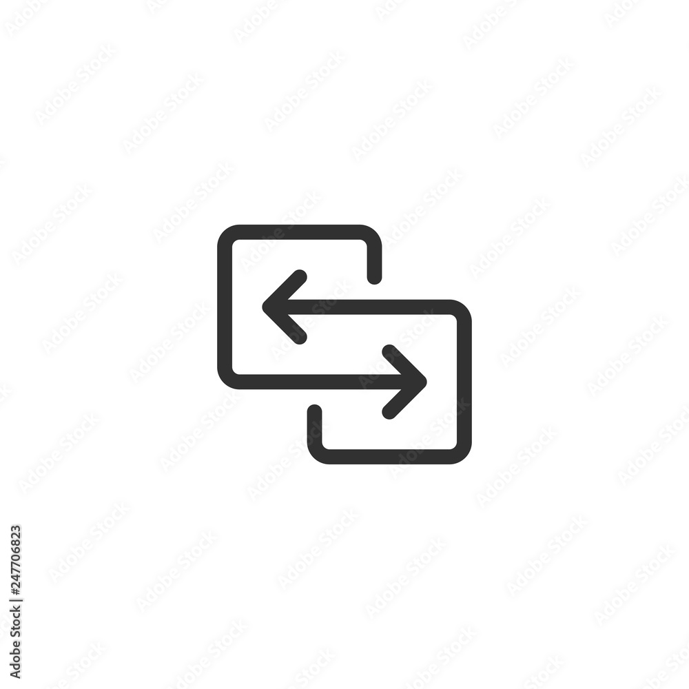 black direction arrows for transfer, sync, migration data. traffic ...