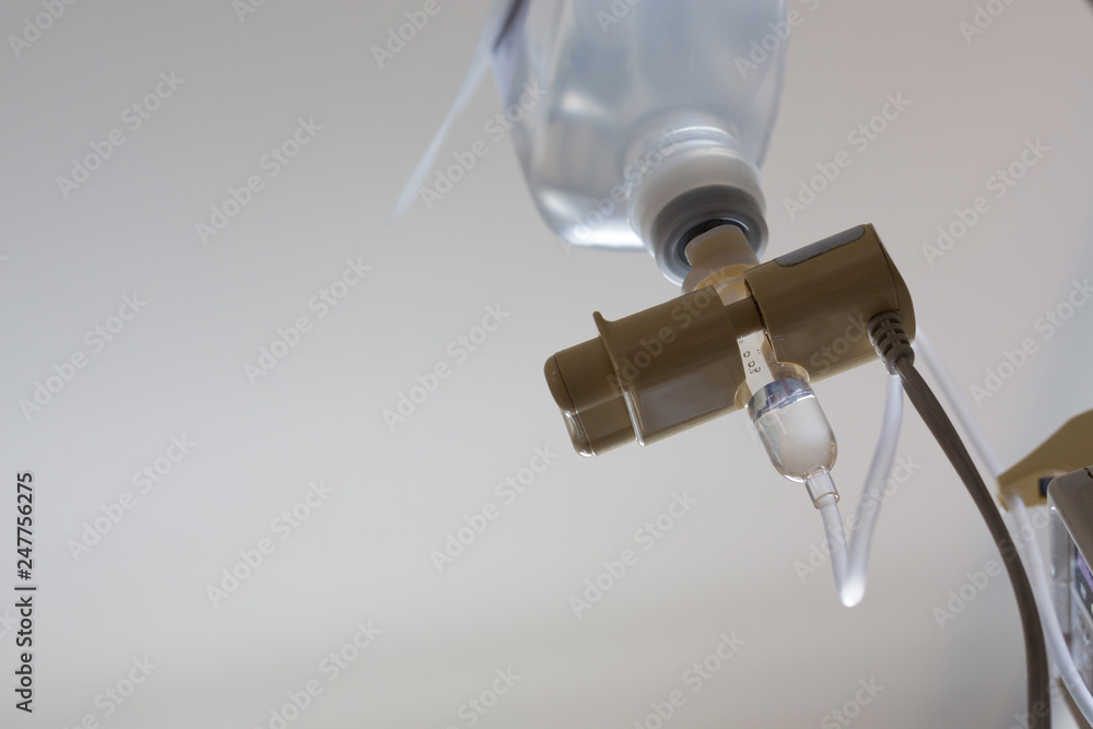 Infusion IV drip saline solution bottle Stock Photo | Adobe Stock