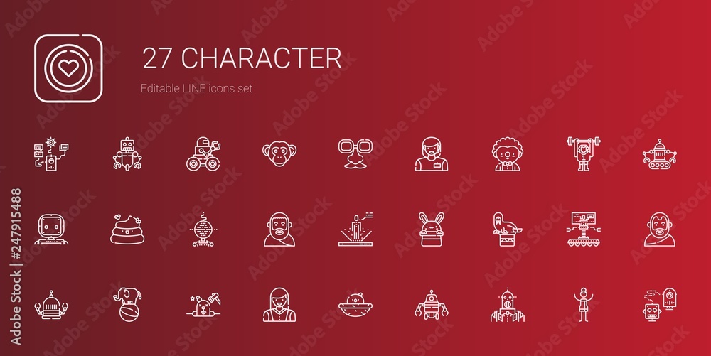 character icons set Stock Vector | Adobe Stock
