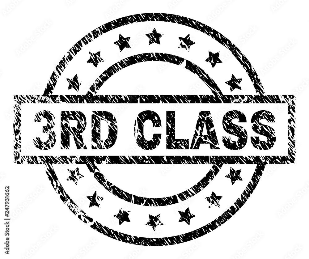 3RD CLASS stamp seal watermark with distress style. Designed with ...