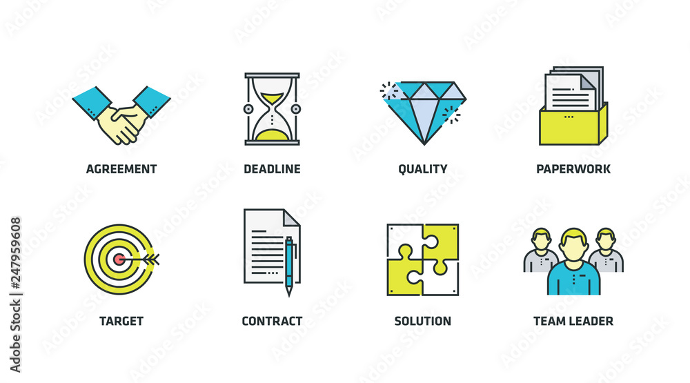 INDUCTION PROGRAM ICON SET Stock Vector | Adobe Stock