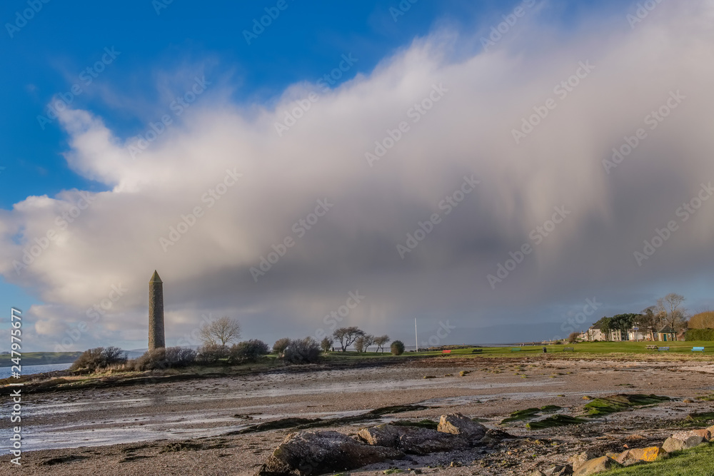 A Heavy Rainfilled Sky, Largs Foreshore and the Pencil Monument ...