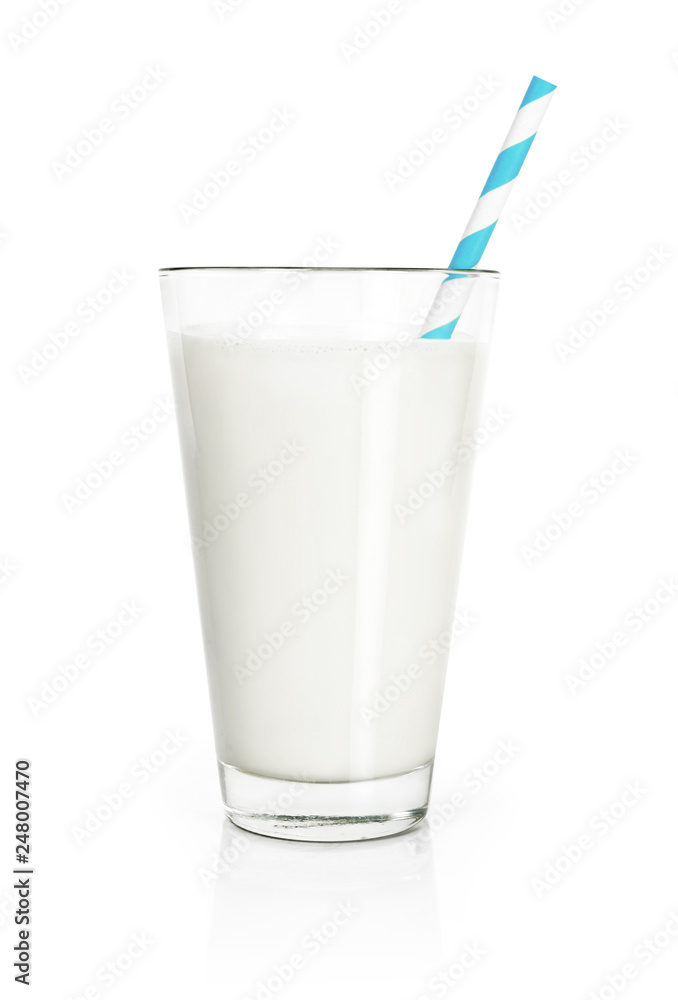 Glass Of Milk With Straw