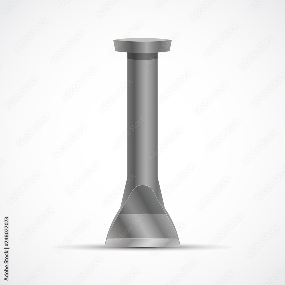Metallic chisel with a wide edge. Tool for felling metal and stone ...