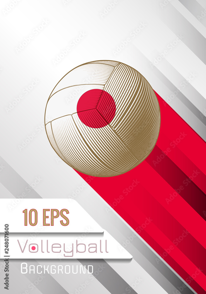 Volleyball illustration template layout BG Stock Vector | Adobe Stock