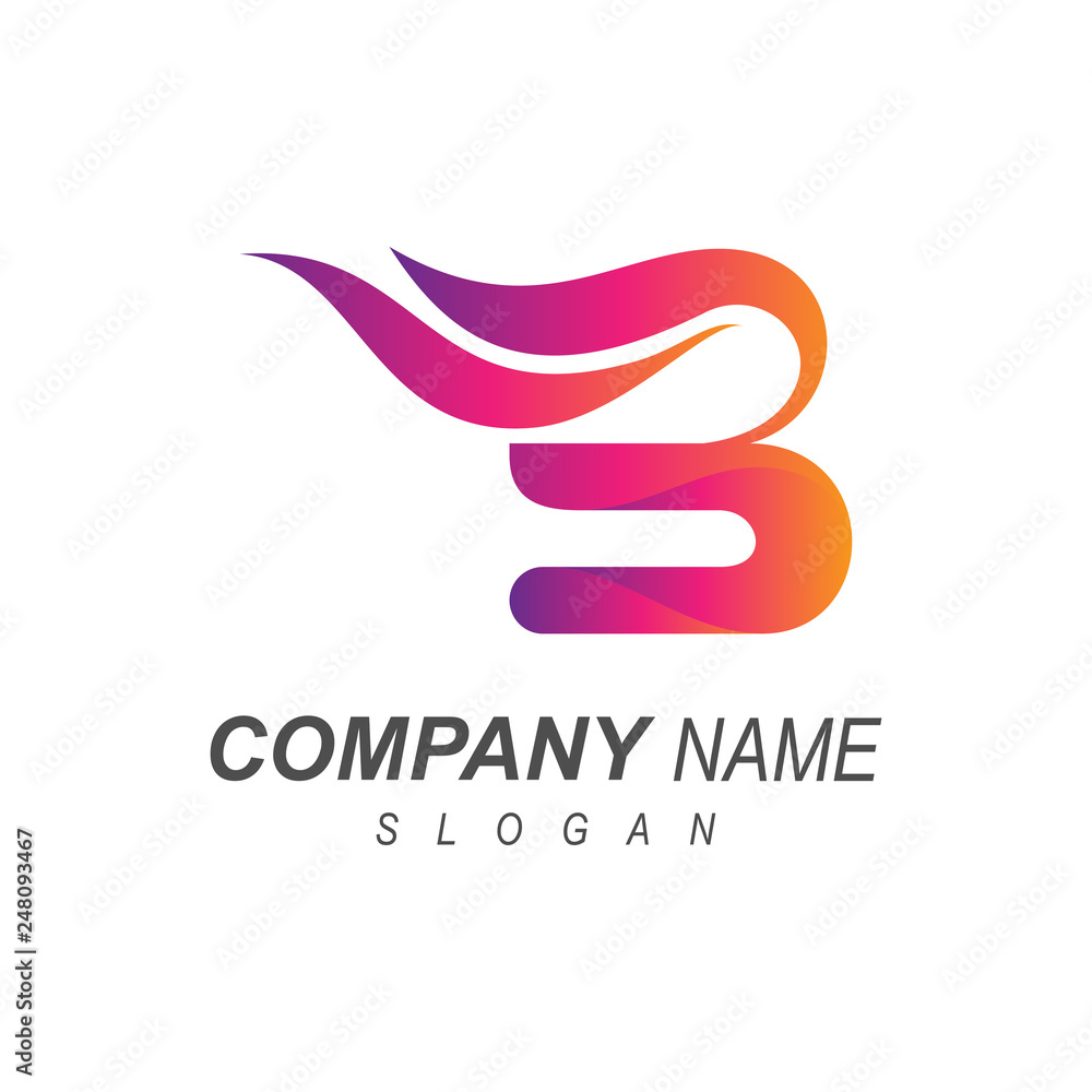 letter b logo with fire flame shape Stock Vector | Adobe Stock