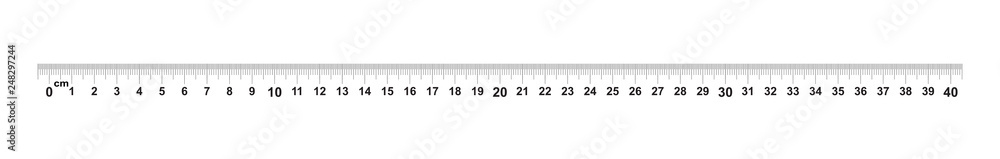 Ruler 40 centimeter. Ruler 400 mm. Value of division 0.5 mm. Precise ...