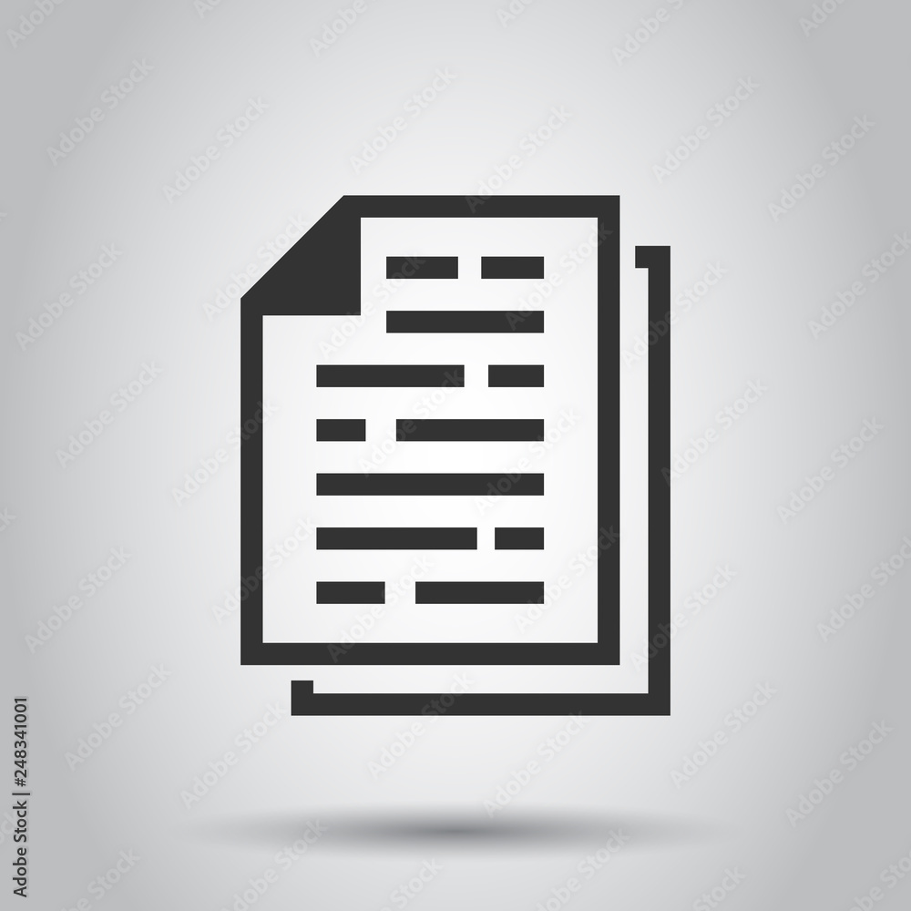 Document paper icon in flat style. Terms sheet illustration on white ...