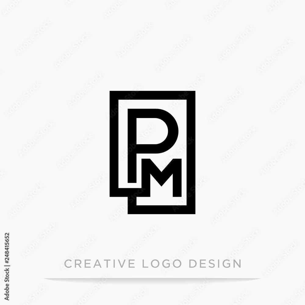 Letter pm initial logo, square design for Corporate Business Identity ...