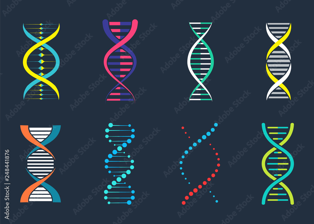 DNA, genetic sign, elements and icons collection. Pictogram of DNA ...