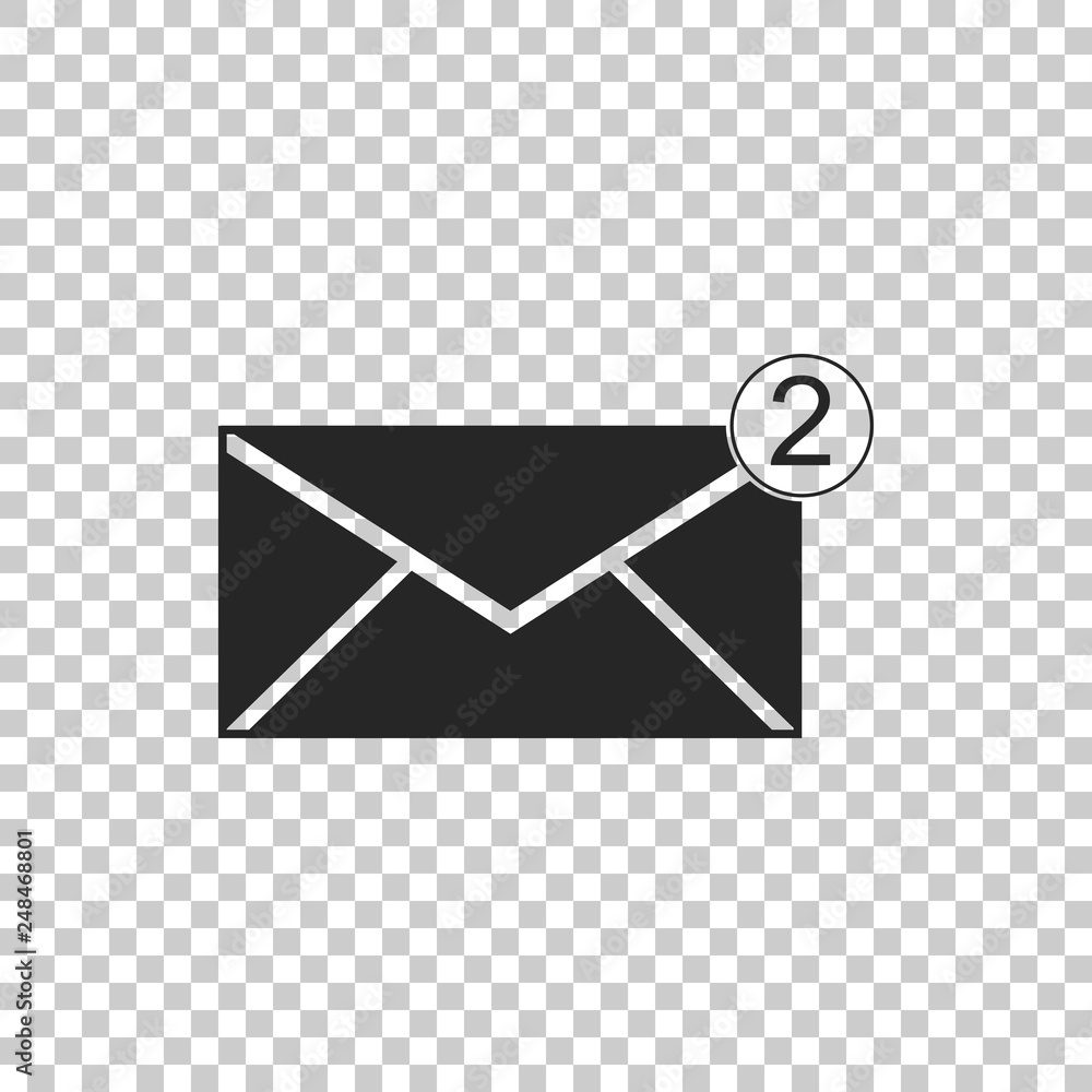 Envelope icon isolated on transparent background. Received message ...