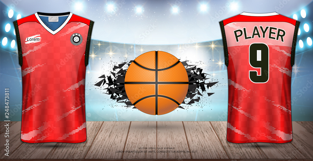 Basketball Uniform & Jersey, Tank Top Sleeveless Shirt, Design for ...