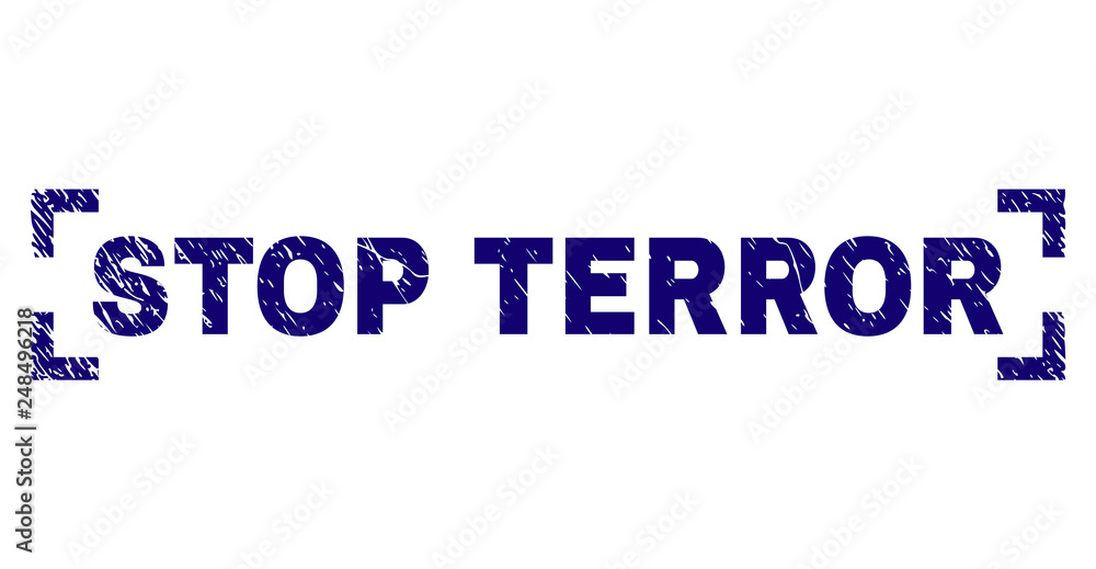 Image vectorielle Stock STOP TERROR title seal print with grunge ...