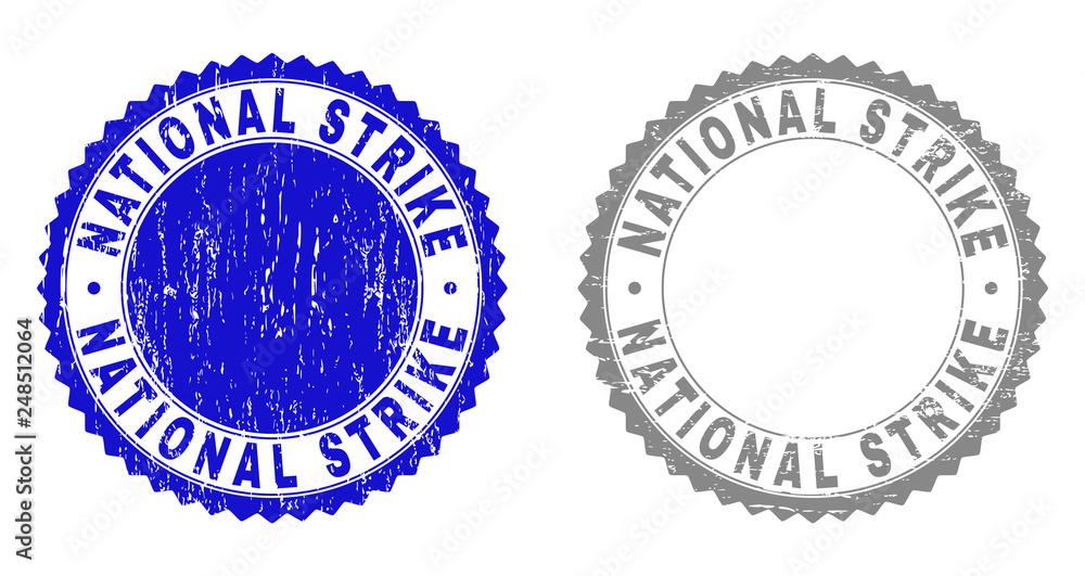 Grunge NATIONAL STRIKE stamp seals isolated on a white background ...