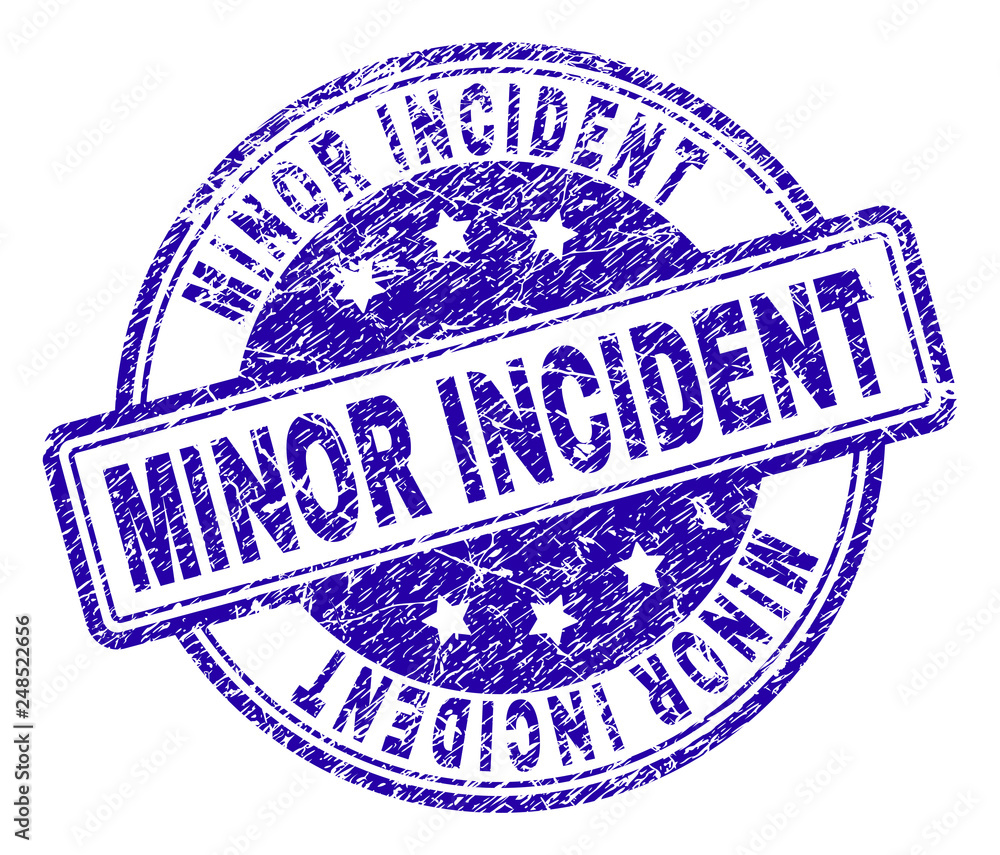 MINOR INCIDENT stamp seal imprint with grunge texture. Designed with ...