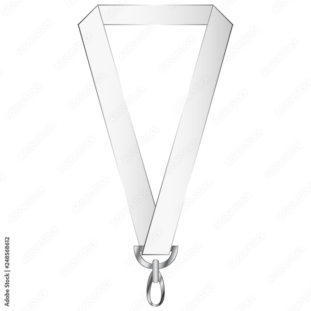 White Lanyard Vector Icon Illustration Stock Vector | Adobe Stock