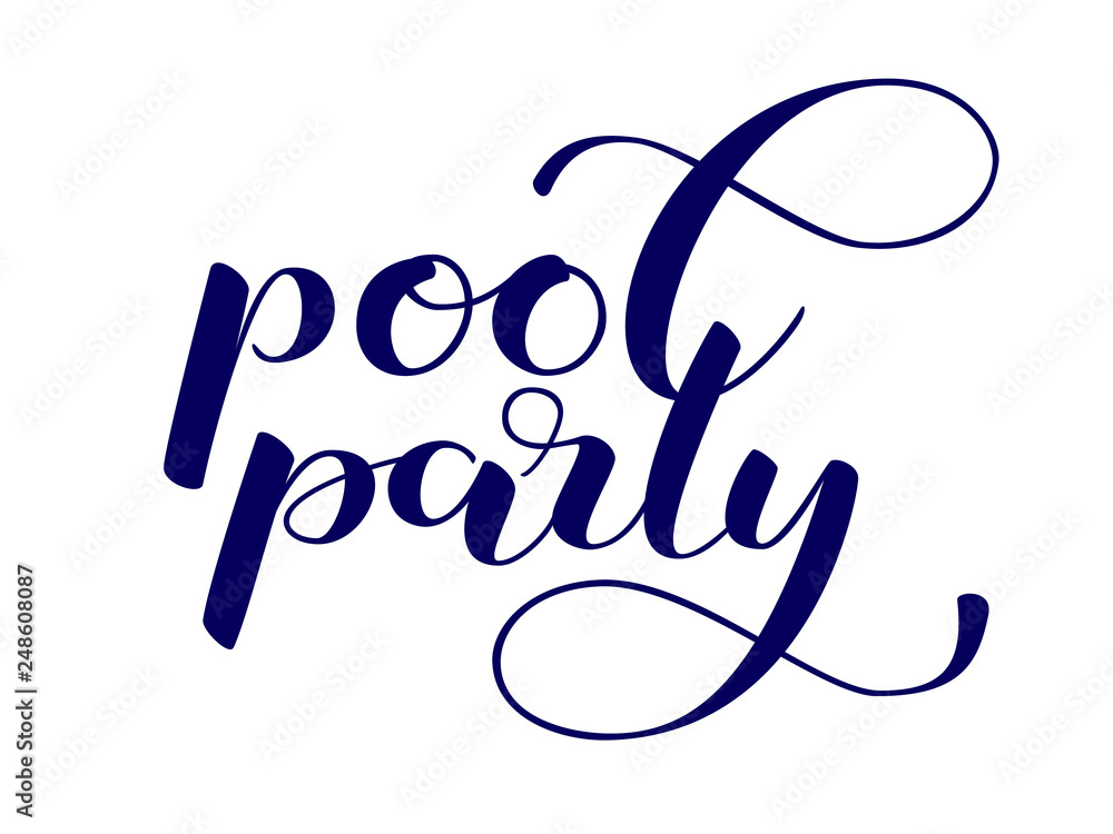Pool party lettering. Vector illustration Stock Vector | Adobe Stock