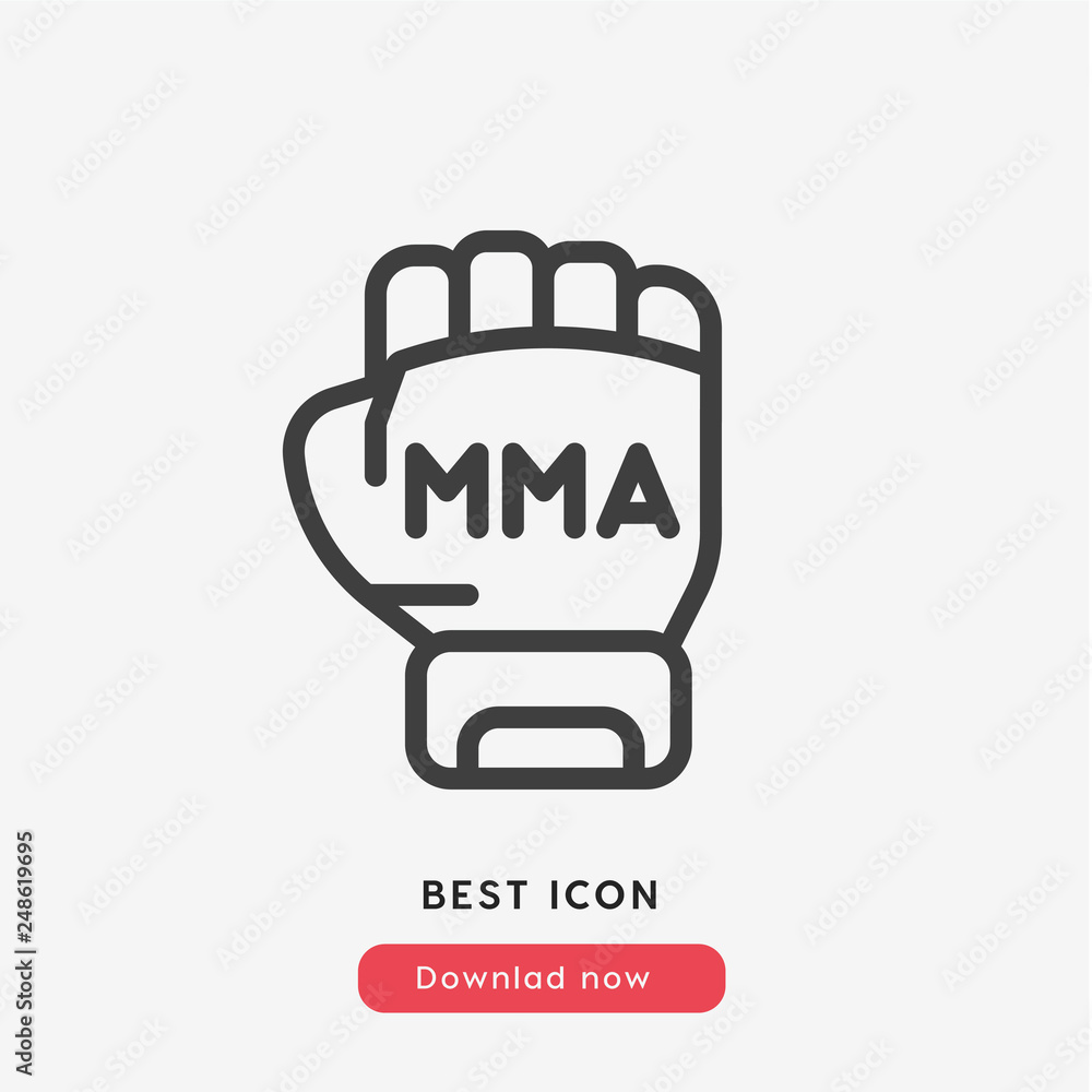 mma fight icon. mma fight vector symbol. Linear style sign for mobile ...