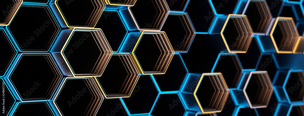 Digital hexagon design background Stock Illustration | Adobe Stock