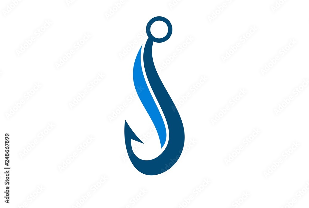 hook fishing abstract letter j logo icon Stock Vector | Adobe Stock