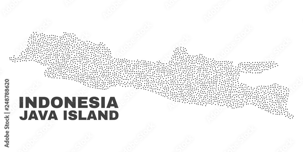 Vector de Stock Java Island map designed with little dots. Vector ...