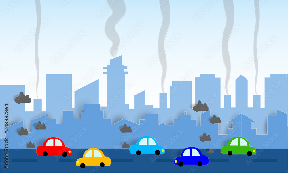 beautiful illustration vector air pollution from the industry for ...