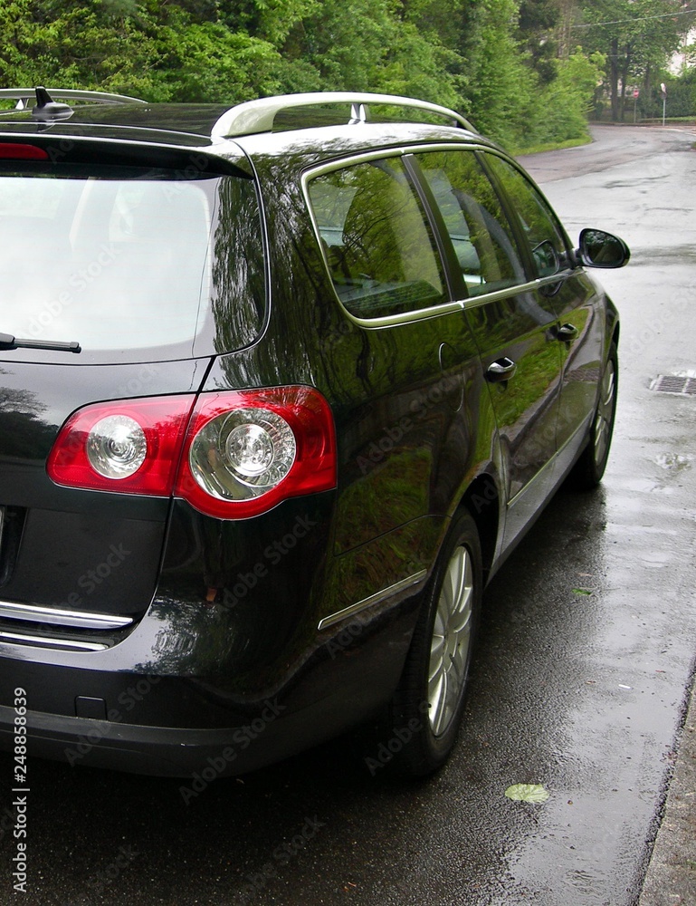 Italy: Broadside of Black car. Stock Photo | Adobe Stock
