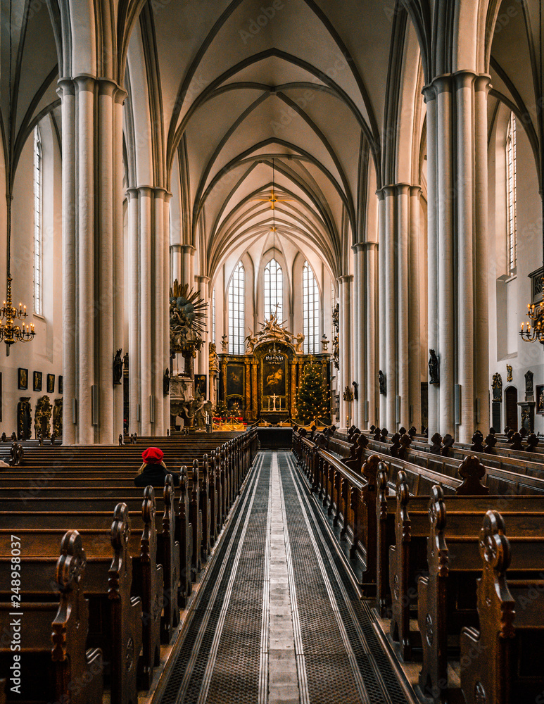 interior of catholic church Stock Photo | Adobe Stock