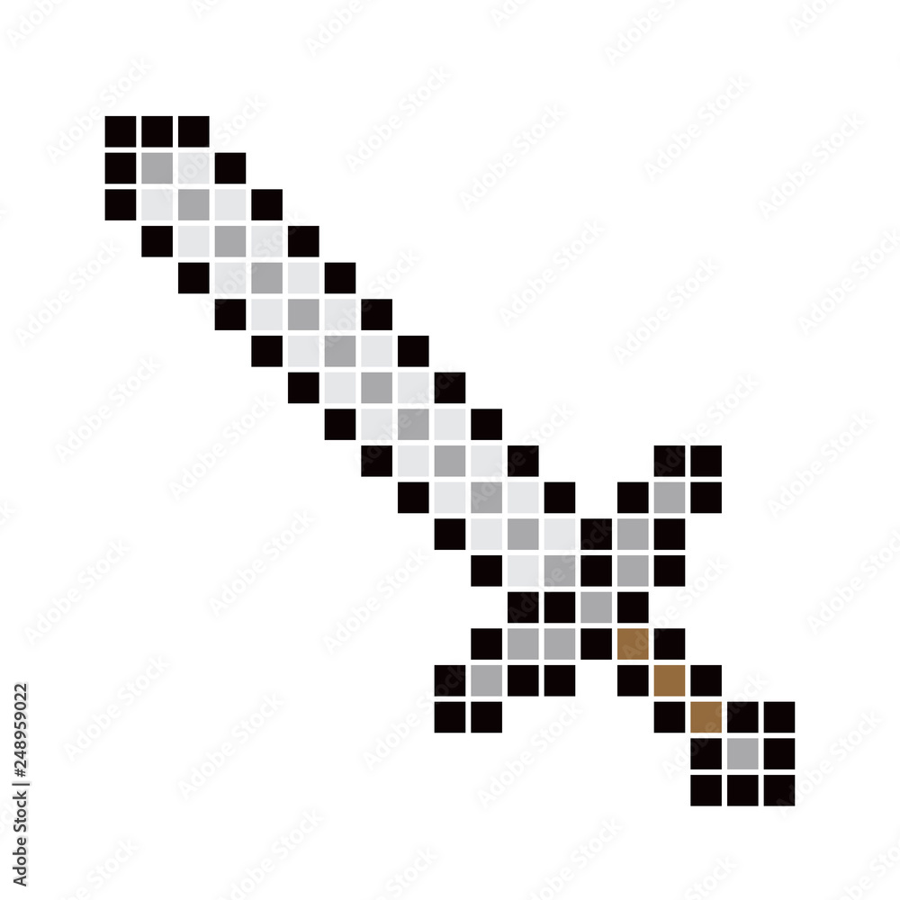 squares pixel sword graphic illustration Stock Vector | Adobe Stock