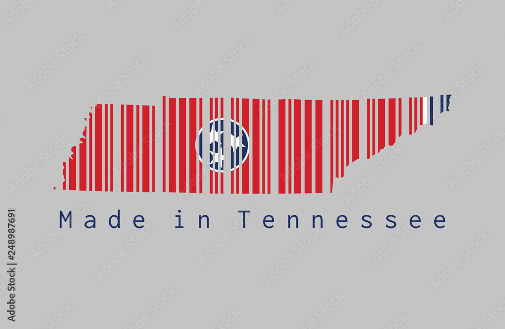 Barcode set the shape to Tennessee map outline and the color of ...