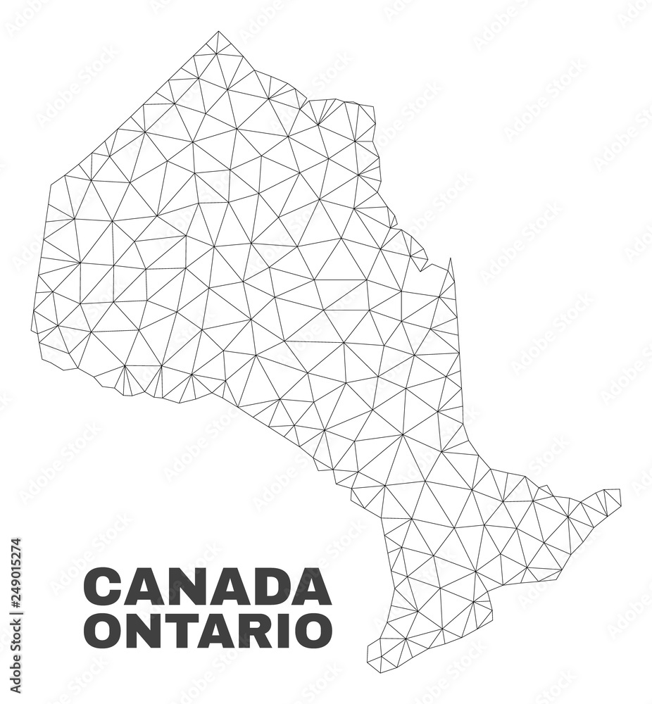 Image vectorielle Stock Abstract Ontario Province map isolated on a white background. Triangular ...