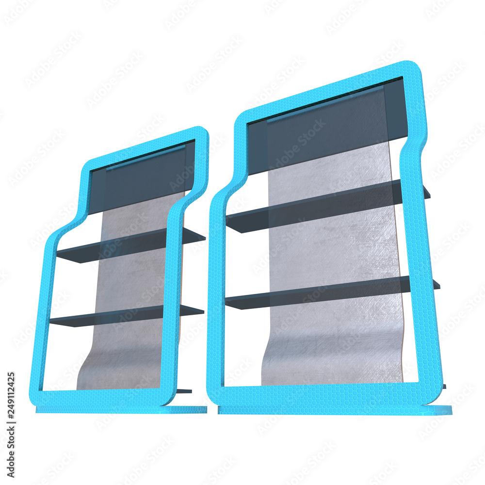 Showcase Displays Retail Shelves Stand. Trade show booth. 3d render ...