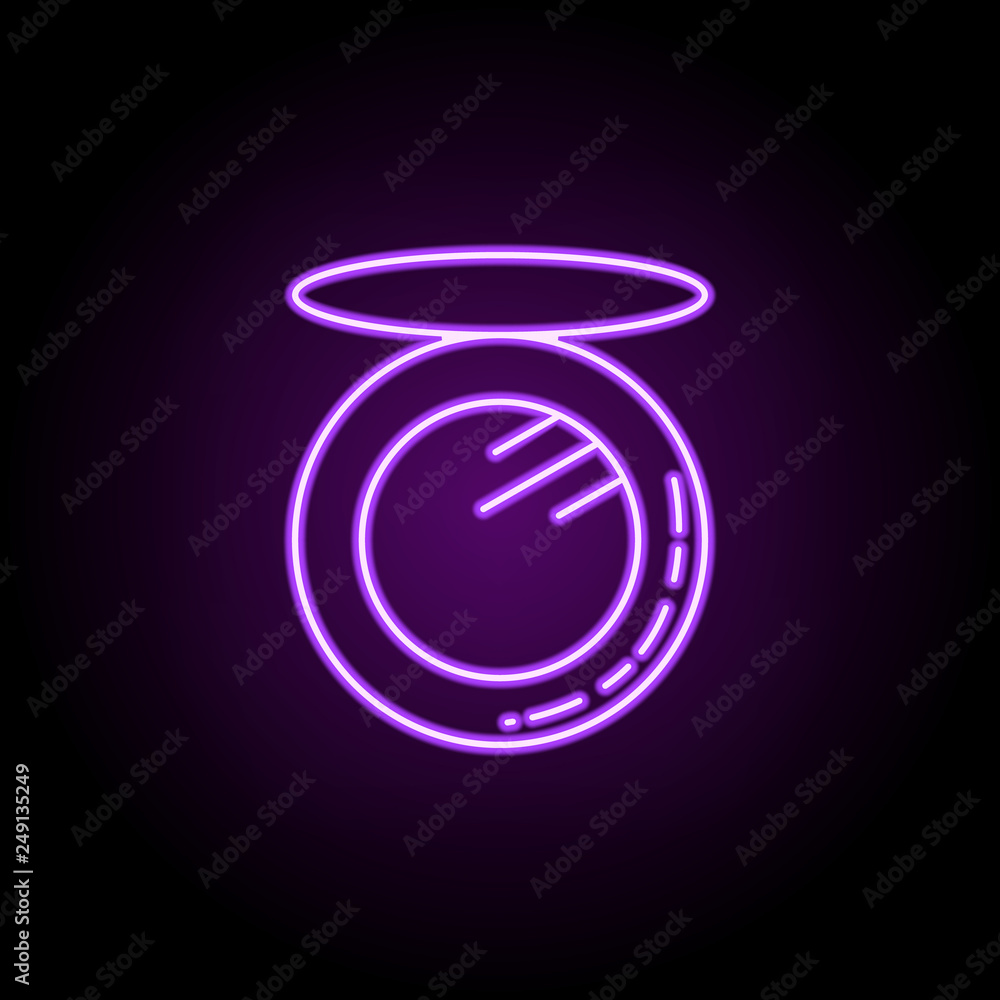 compact icon. Elements of Beauty, make up, cosmetics in neon style ...
