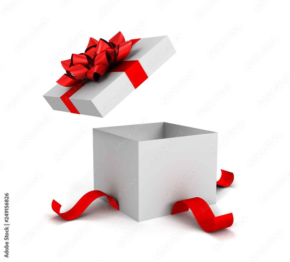 Ilustrasi Stok opened gift box concept 3d illustration | Adobe Stock