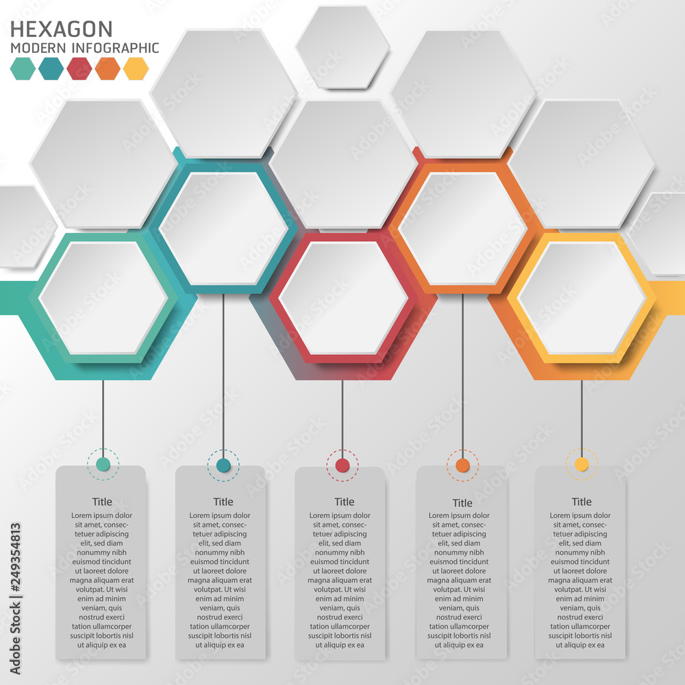 Modern 3D Vector of Hexagon Infographic template, Business template for ...