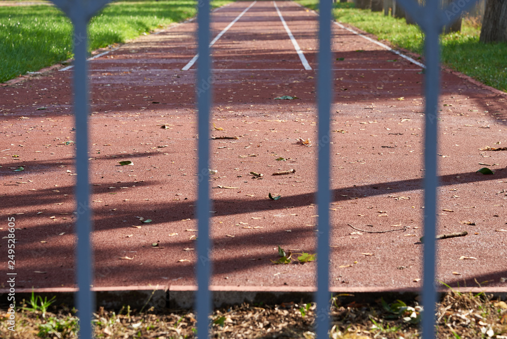 Treadmill. Conceptual photography. On the path of life we are waited ...