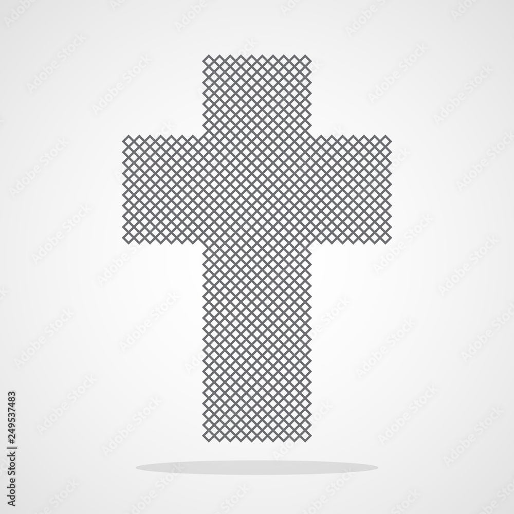Pixel art design of Christian Cross. Vector illustration. Stock Vector ...