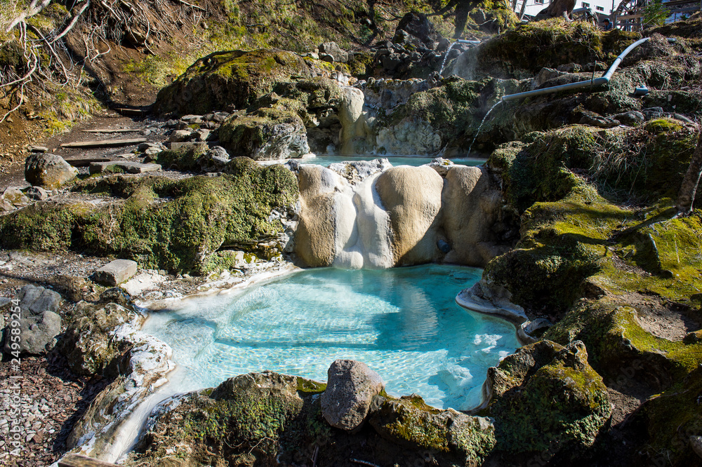Hokkaido, Shiretoko National Park, Iwaobetsu Onsen, hot water pools ...