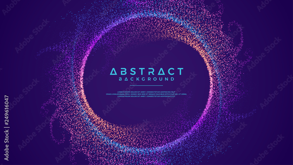 Dynamic abstract liquid flow particles background. Shining abstract particle flow background ...