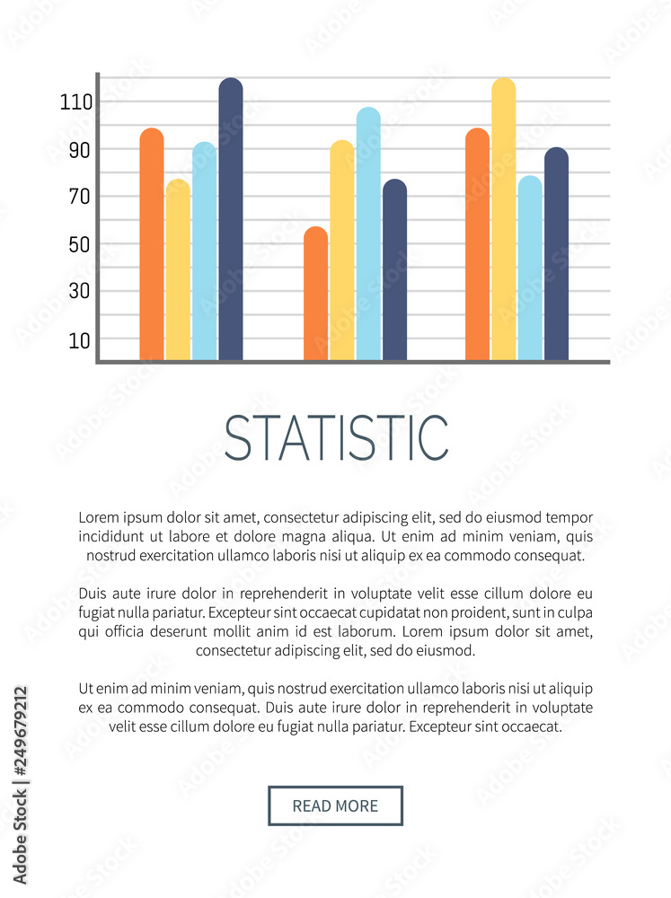 Statistic infographic comparing data results with scales and text ...